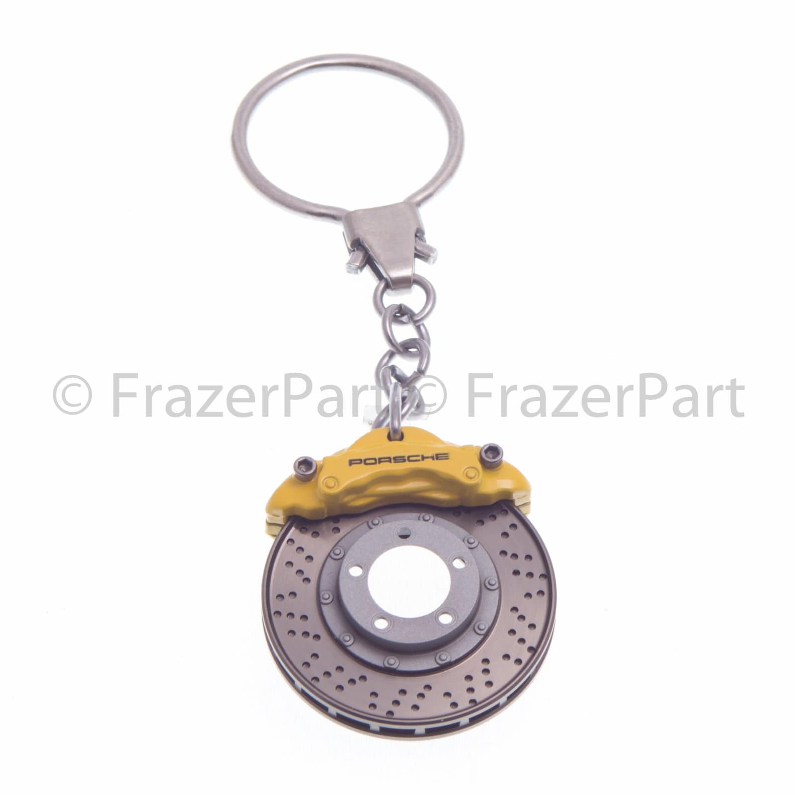 Porsche Carbon Ceramic Brake (PCCB) disc key ring with yellow caliper ...